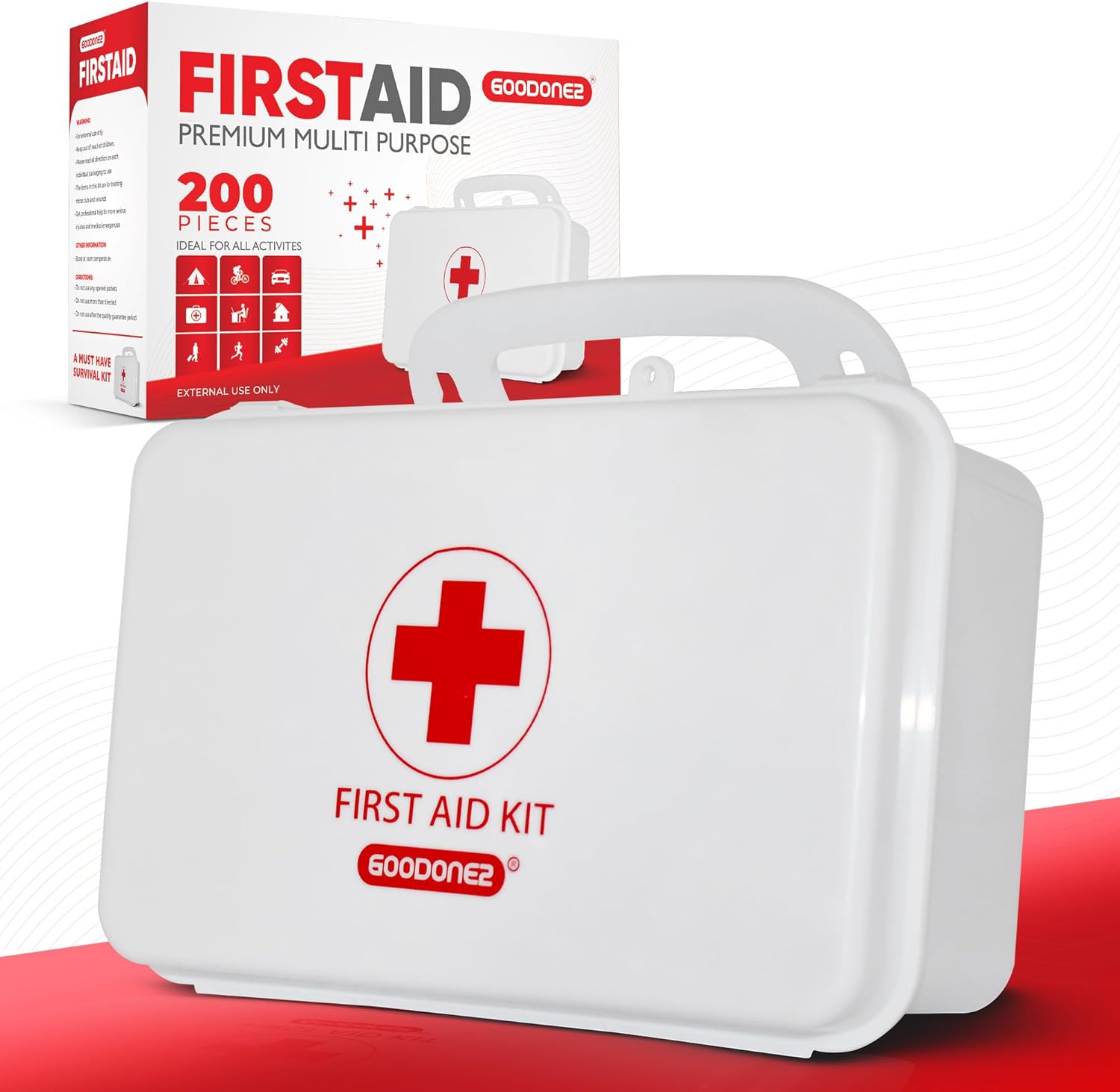 GOODONE2 200 Pcs First Aid Kit + Survival kit for Treatment (200-White ...
