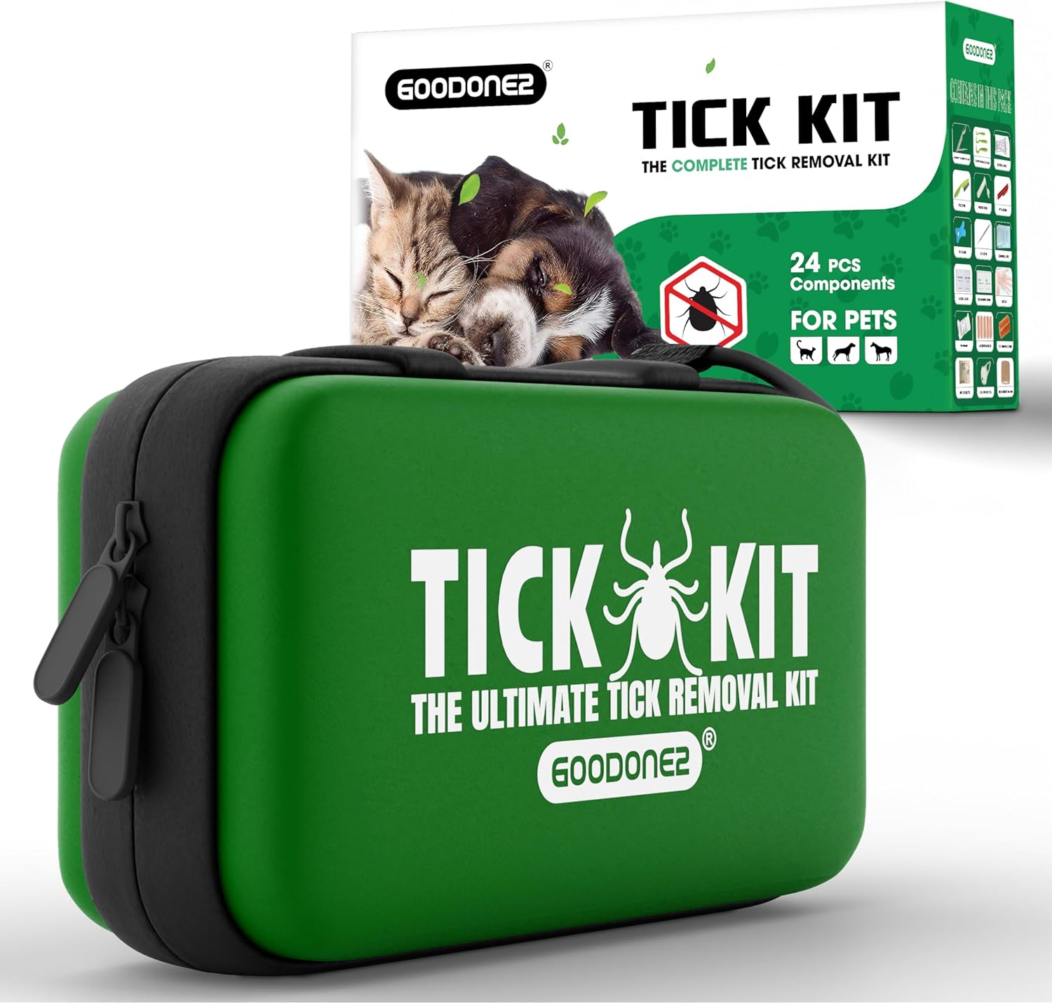 GOODONE2 First aid kit for pets, for Humans Lyme Preventions Double Si ...